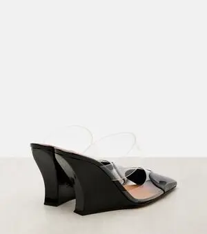 Alaïa Le Coeur Wedge Mules - Black