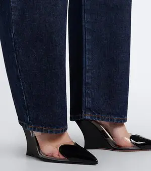Alaïa Le Coeur Wedge Mules - Black