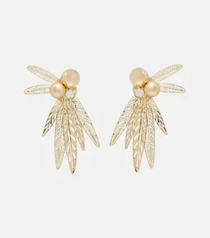 Carolina Herrera Crystal-embellished Clip-on Earrings - Gold
