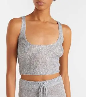 BANANHOT Aretha Sequined Crop Top