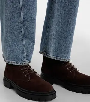 Staud Henry Shearling-lined Suede Combat Boots