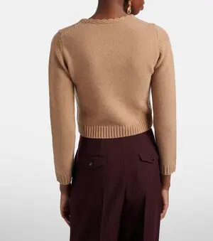Chloé Logo Wool And Cashmere Sweater - Beige