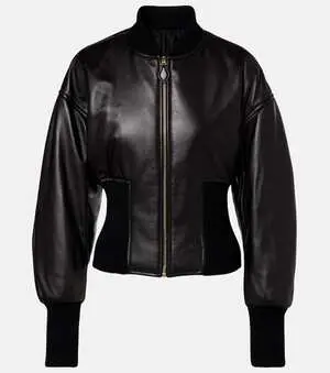 Alaïa Leather Bomber Jacket