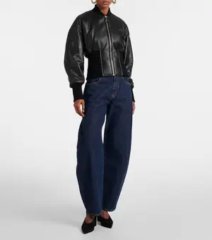 Alaïa Leather Bomber Jacket