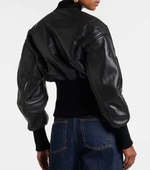 Alaïa Leather Bomber Jacket