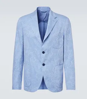Etro Woven Cotton Jersey Blazer
