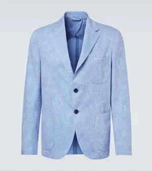Etro Woven Cotton Jersey Blazer