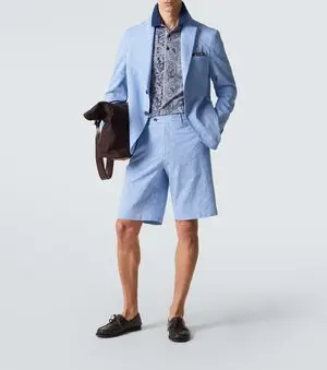 Etro Woven Cotton Jersey Blazer