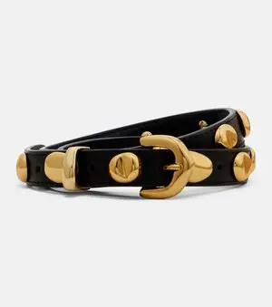 AMANU Vaal Embellished Leather Belt - Black