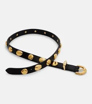 AMANU Vaal Embellished Leather Belt - Black