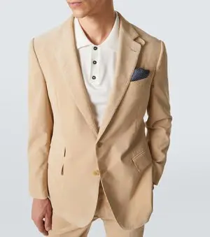 Ralph Lauren Purple Label Cotton Corduroy Blazer - Beige
