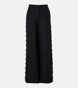 Simkhai Linen-blend Wide-leg Pants - Black