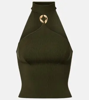 Simkhai Renlen Halterneck Wool Top - Green