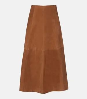 Simkhai Bonnie Suede Midi Skirt - Beige
