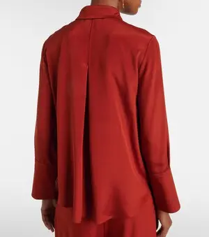 Max Mara Voliera Silk-blend Satin Shirt - Red