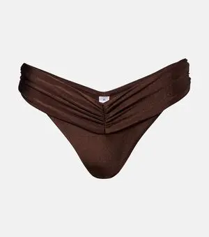 BANANHOT Jasmin Ruched Bikini Bottoms - Brown