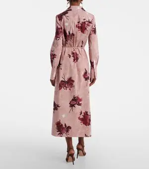 Erdem Floral Cotton Poplin Shirt Dress - Pink