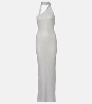 BANANHOT Aretha Sequined One-shoulder Maxi Dress - Silver