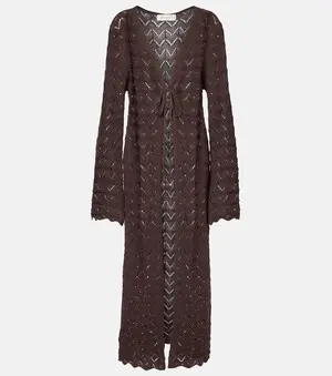 BANANHOT Boha Pointelle Cotton-blend Beach Cover-up - Brown