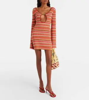 BANANHOT Rey Cutout Striped Minidress