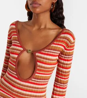 BANANHOT Rey Cutout Striped Minidress