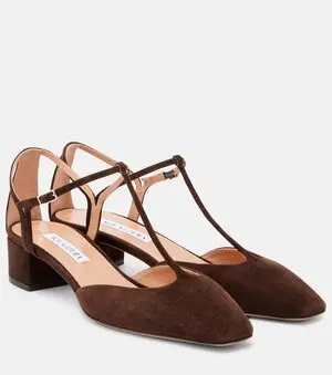 AQUAZZURA Sorbonne 35 Suede Pumps - Brown