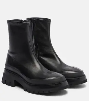 Khaite Fallon 35 Leather Ankle Boots - Black
