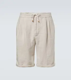 Brunello Cucinelli Linen Bermuda Shorts - Beige