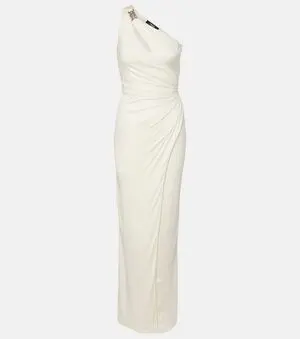 Versace Medusa '95 Gathered Jersey Gown - White