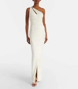 Versace Medusa '95 Gathered Jersey Gown - White