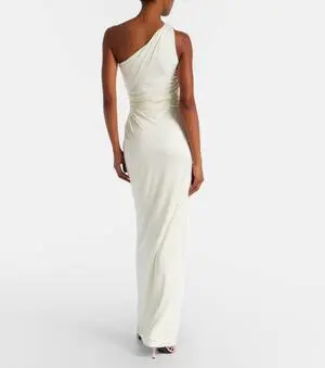 Versace Medusa '95 Gathered Jersey Gown - White