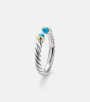 David Yurman Petite Cable Ring With Turquoises