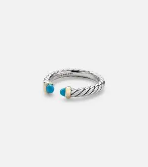 David Yurman Petite Cable Ring With Turquoises