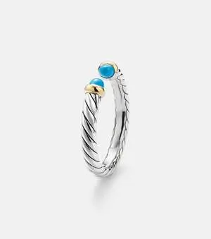 David Yurman Petite Cable Ring With Turquoises