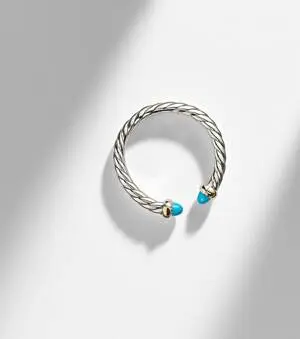 David Yurman Petite Cable Ring With Turquoises