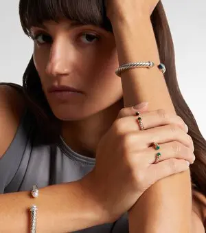 David Yurman Petite Cable Ring With Onyx