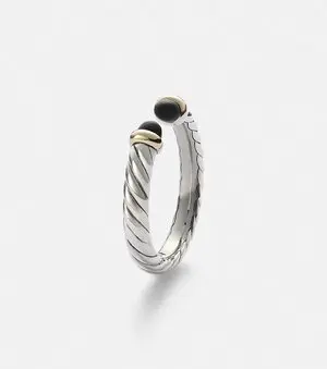 David Yurman Petite Cable Ring With Onyx