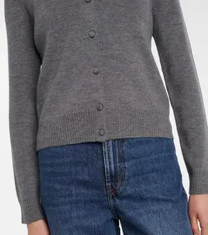 Veronica Beard Daro Embellished Wool Cardigan - Grey