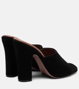 Paris Texas Ava Suede Mules - Black