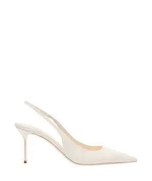 Paris Texas Lidia 70 Leather Slingback Pumps - White