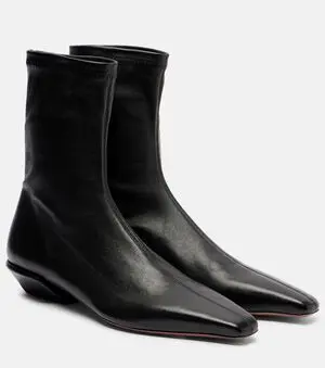 Paris Texas Bettina Leather Ankle Boots - Black