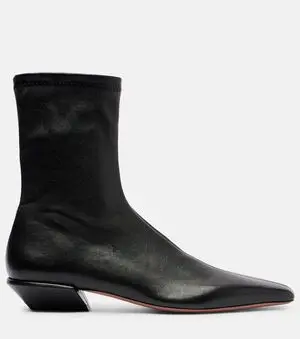 Paris Texas Bettina Leather Ankle Boots - Black