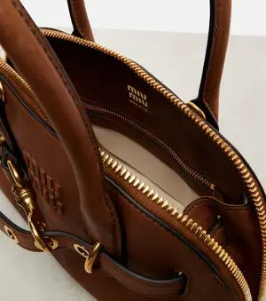 Miu Miu Leather Tote Bag - Brown