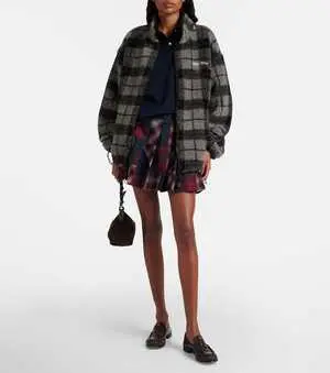 Miu Miu Patchwork Plaid Virgin Wool Miniskirt - Multicoloured