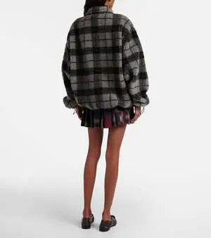 Miu Miu Patchwork Plaid Virgin Wool Miniskirt - Multicoloured