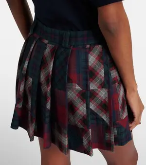 Miu Miu Patchwork Plaid Virgin Wool Miniskirt - Multicoloured