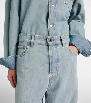Miu Miu Chambray Wide-leg Jeans