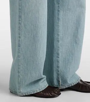 Miu Miu Chambray Wide-leg Jeans