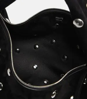 Khaite Olivia Medium Studded Suede Tote Bag - Black