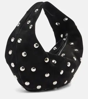 Khaite Olivia Medium Studded Suede Tote Bag - Black